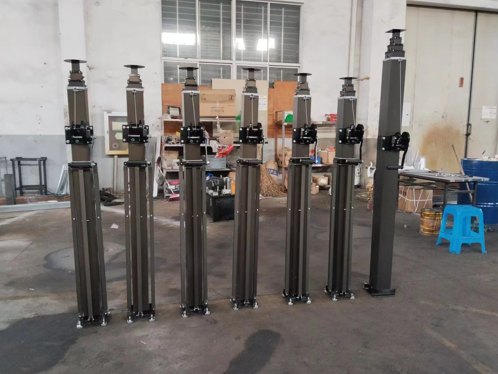 Heavy Duty 20ft 30ft Mast Aluminum Telescoping Mast Hand Crank Up Max ...